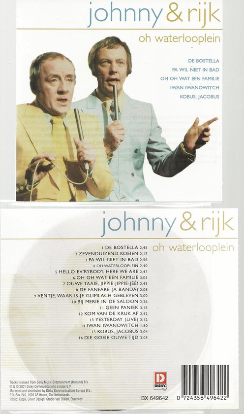 OH WATERLOOPLEIN - JOHNNY & RIJK, JOHNNY KRAAIJKAMP RIJK DE GOOYER | CD ...
