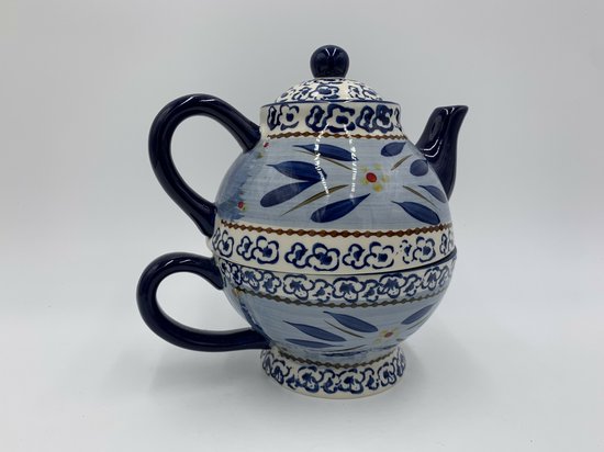 Lavandoux | Tea for One Wit, Blauw Ø 13 x H19 cm / 500 ml | Serie World ...