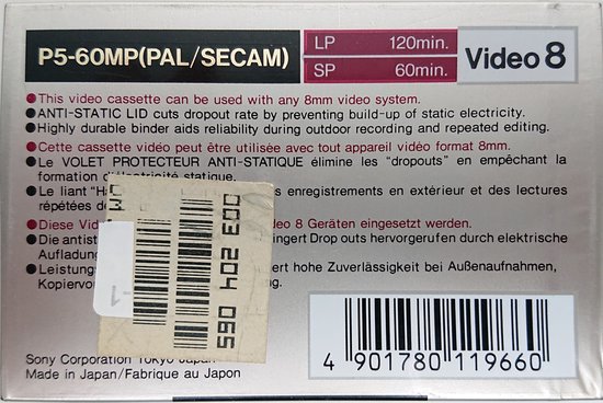 Sony Video8 Metal MP P5-60MP | bol