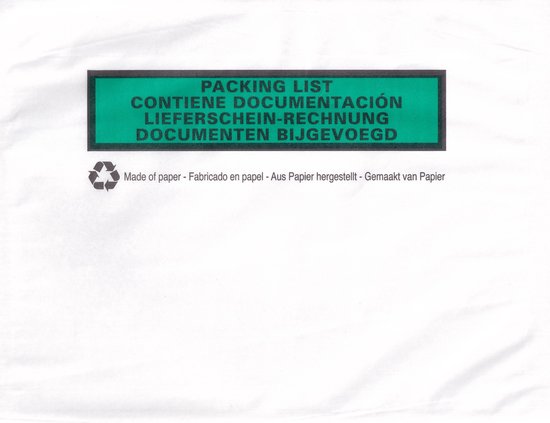 paklijst envelop eco - papier - 250 stuks | bol