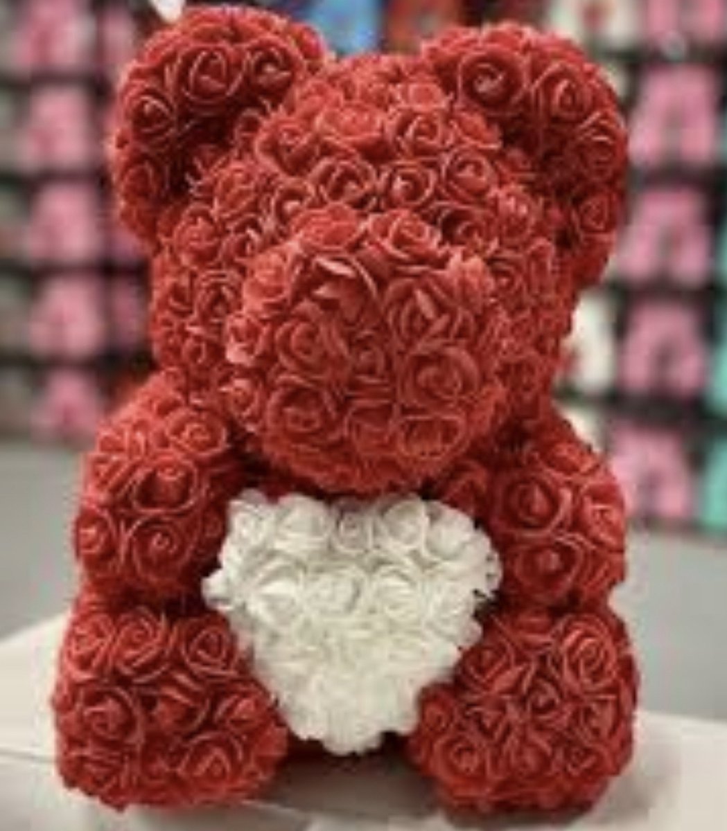 Teddy Beer - Rozen | 40cm Rode Rozenbeer met with hart | Roos | Bloemen ...