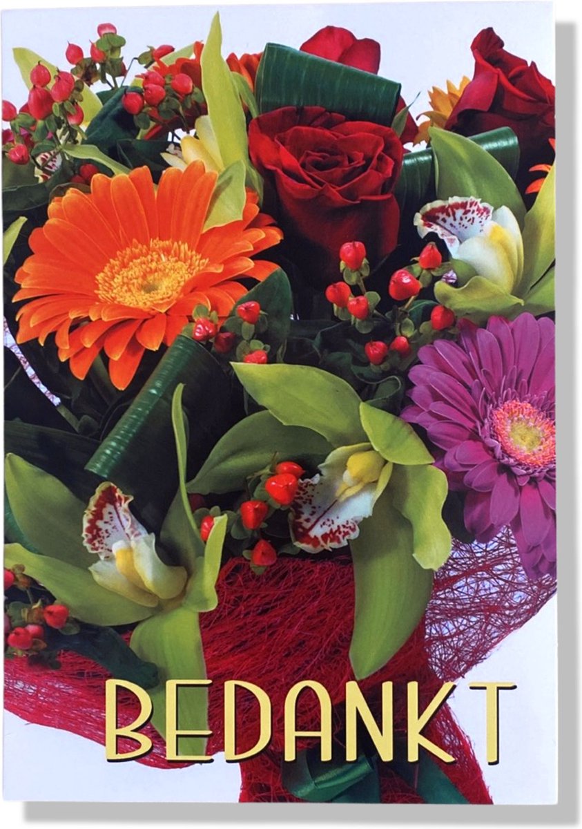 Cards & Crafts 10 Luxe Bedankt Wenskaarten - 12x17cm - Gevouwen kaarten ...