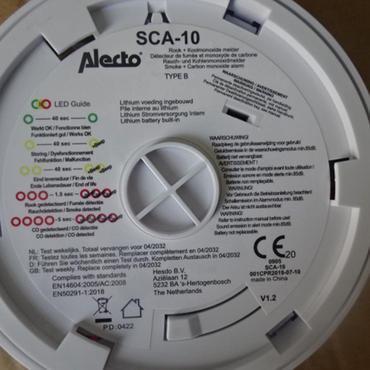 Alecto SCA-10 Rookmelder en Koolmonoxidemelder in één - 10 jaar ...