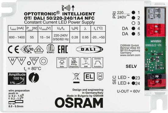 Osram Optotronic Intelligent Dali NFC LED Driver 50/220-240/1A4 | Dimbaar. | bol