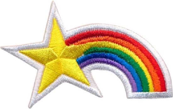 Patch - Strijkembleem - Regenboog met ster 7 x 4 cm | bol.com