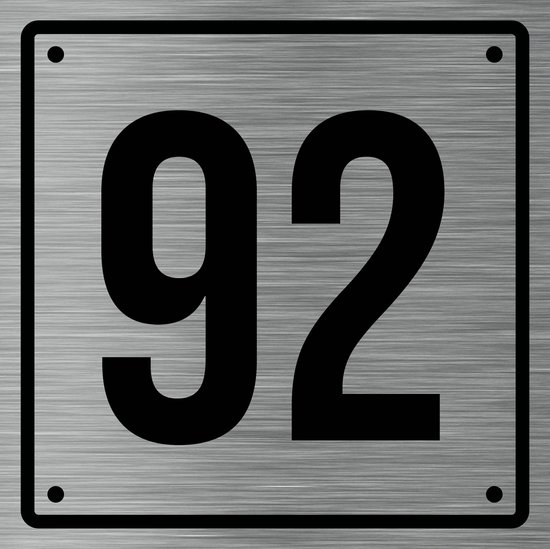 Huisnummerbord 92 - Incl. Schroeven en Pluggen – Acrylaat - 10 x 10 cm ...