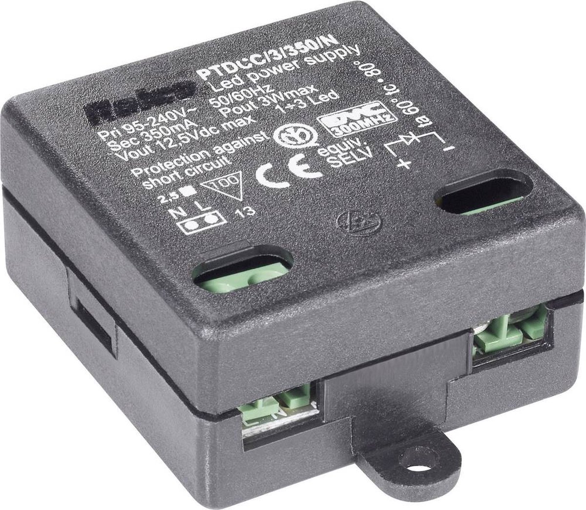 Driver LED Relco 230-12Vdc 350mA 3W 42x40x21mm | bol.com