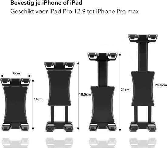 Telefoonhouder iPhone iPad BS® - Telefoonstandaard Geschikt voor Fiets Auto en Motor -... | bol.com