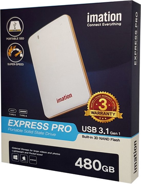Imation Express Pro Portable SSD 480GB, USB 3.1 Gen1 | bol