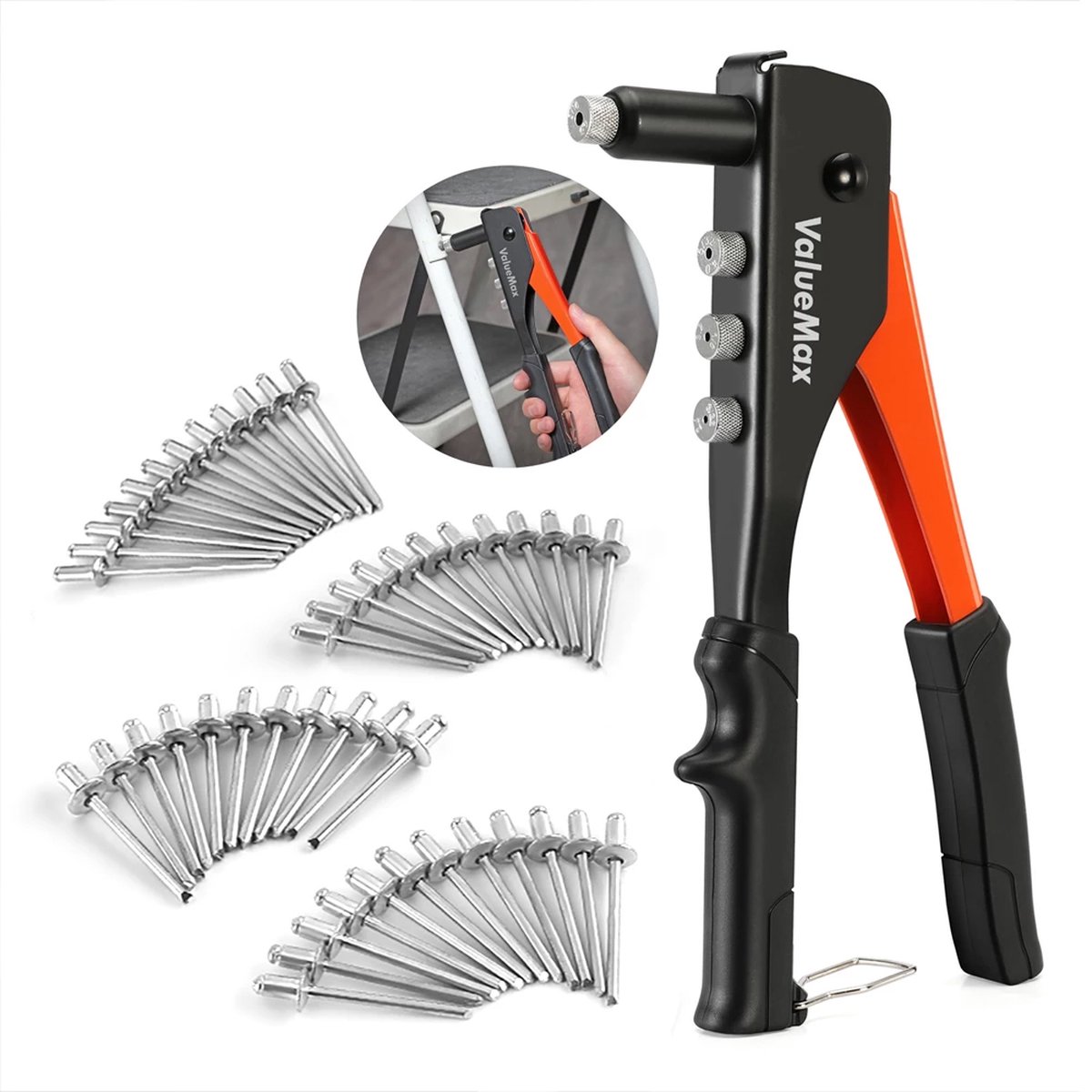 Polaza®️ Pince à rivets pop avec 200 rivets pop - Pince à rivets ...