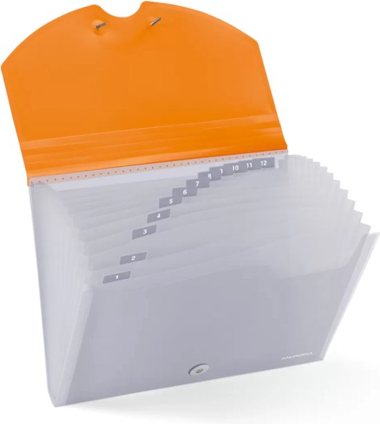 Dossiermap transparant PP 12tabs - Aurora | bol