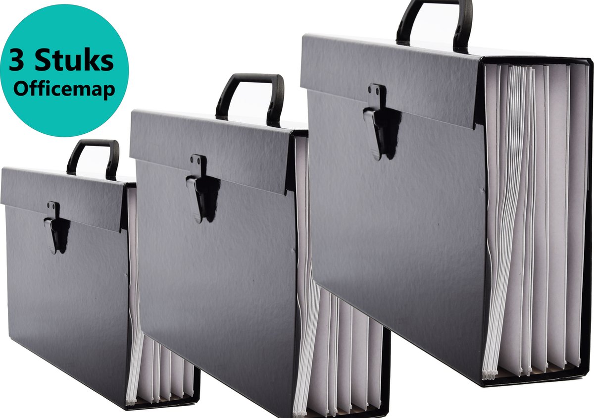 3 stuks Map Met Handvat - Bestandsmap - Sorteermap - Officemap ...
