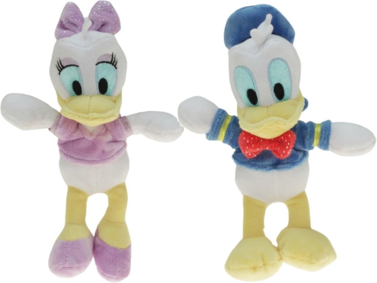 Disney speelgoed knuffels set van Katrien Duck en Donald Duck 18 cm ...