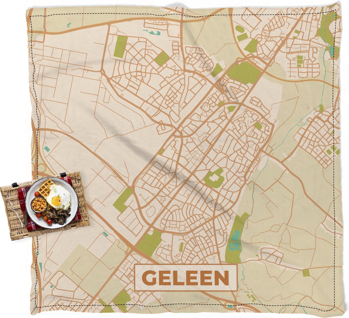 Picknickkleed - Buitenkleed - Kaart - Geleen - Vintage - Vloerkleed ...