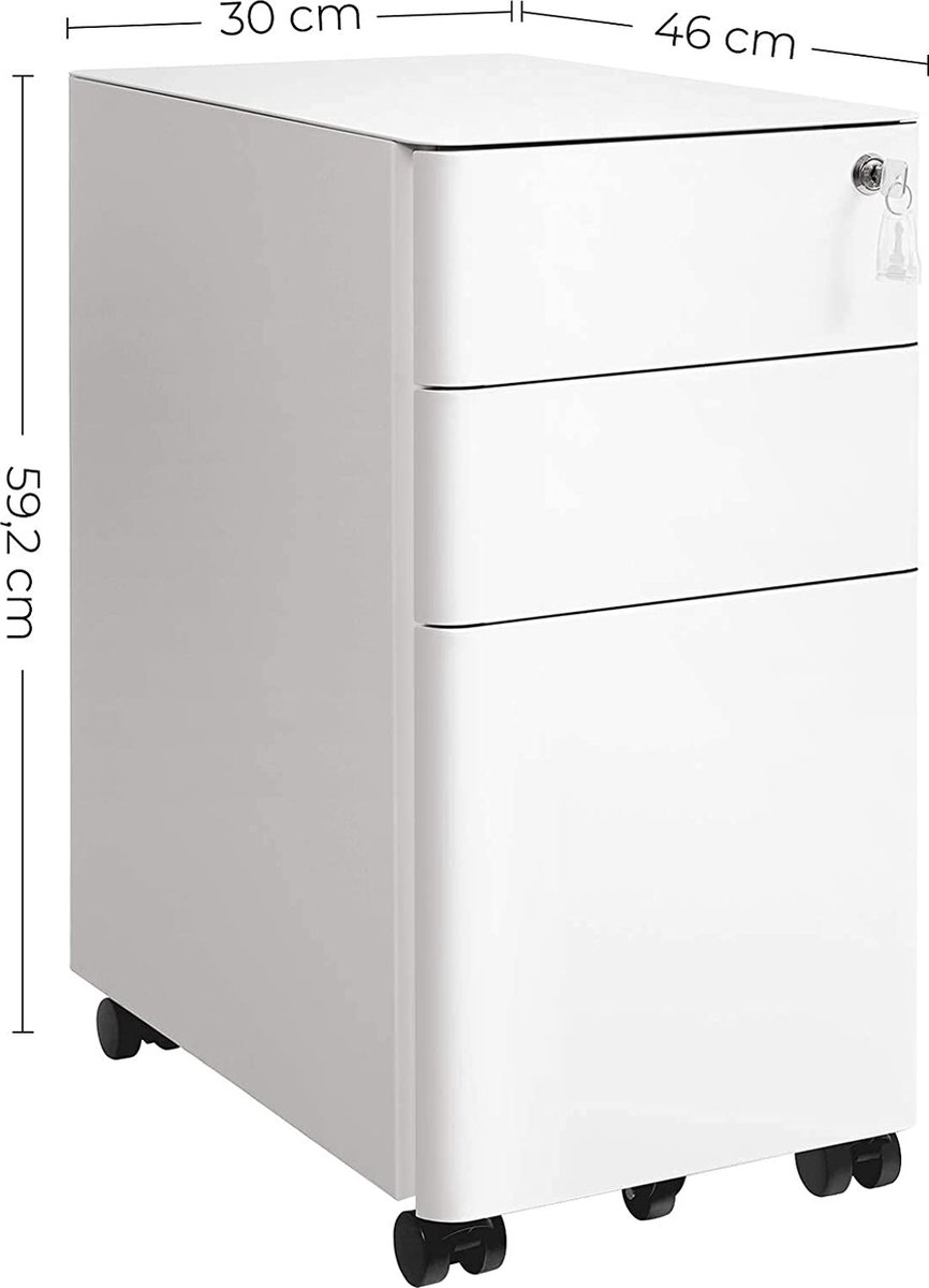 c90 - Rolcontainer - archiefkast - kantoorkast met wieltjes en slot ...