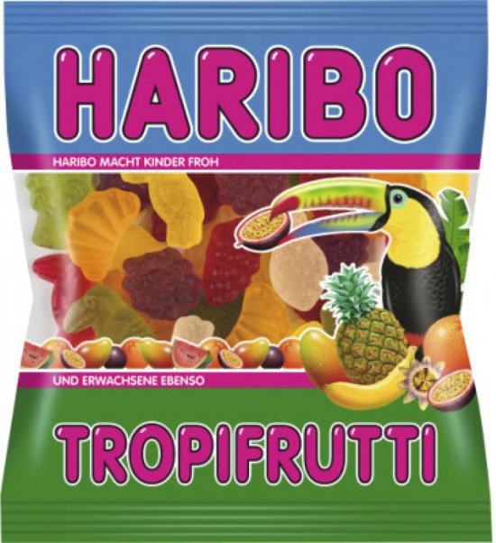 Haribo Halal - Tropifrutti - doos 24 zak a 100 gram | bol