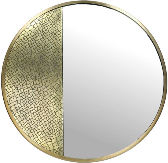 Spiegel Goud 50x5x50cm - ronde spiegel - gouden omlijsting - Metaal ...