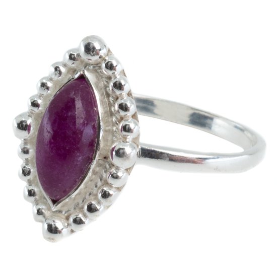 Edelsteen Ring Robijn (gekleurd) – 925 Zilver (Maat 17) | bol