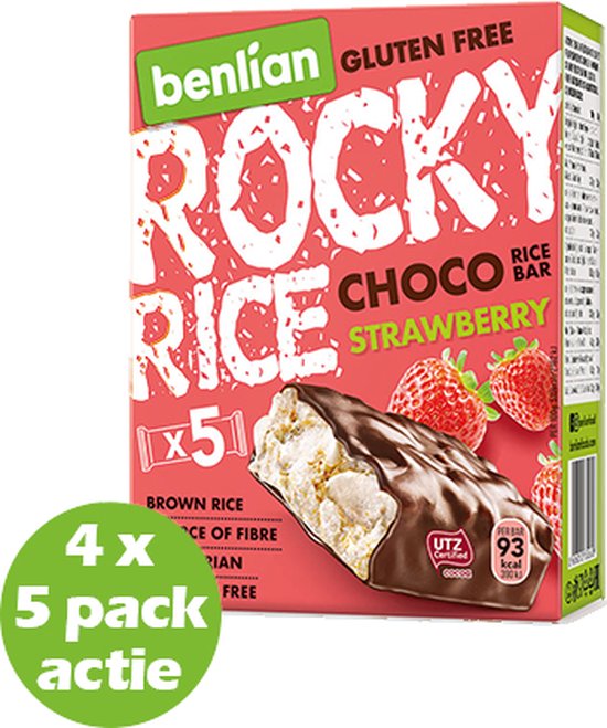 Benlian - Rocky Rice Choco Strawberry - 20 Repen | bol
