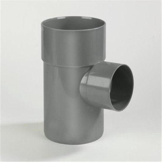 Dyka Verloop T-stuk 2x mof en 1x spie 87.5° PVC grijs keurmerk BRL52100 ...