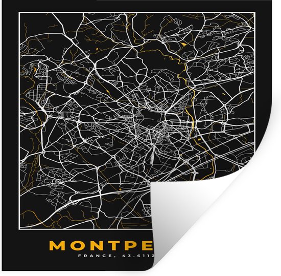 Muurstickers - Sticker Folie - Frankrijk – Montpellier – Stadskaart ...