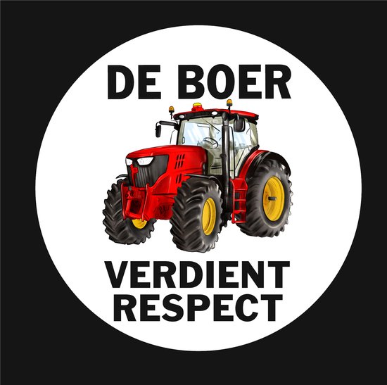 De boer verdient respect 2 stickers. Tractor rood. | bol