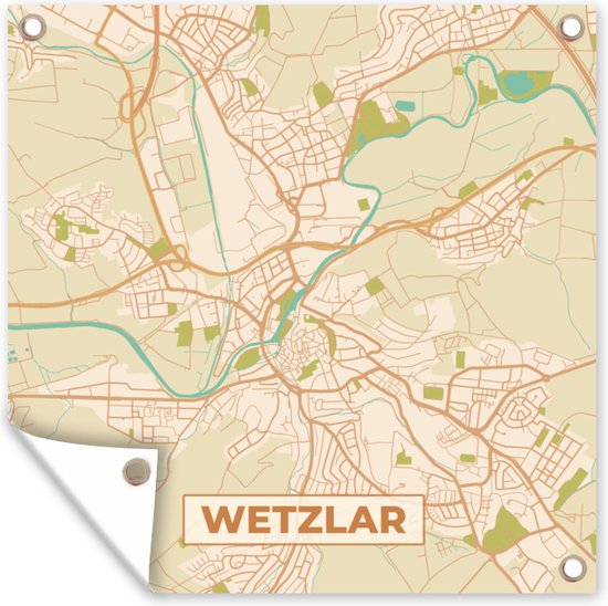 Tuinposters Wetzlar - Plattegrond - Vintage - Kaart - Stadskaart ...