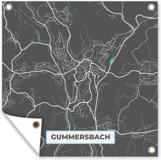 Tuinposters Duitsland – Blauw – Gummersbach – Stadskaart – Kaart ...
