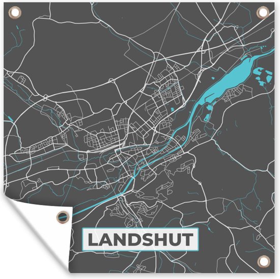 Tuin poster Kaart – Plattegrond – Stadskaart – Landshut – Duitsland ...