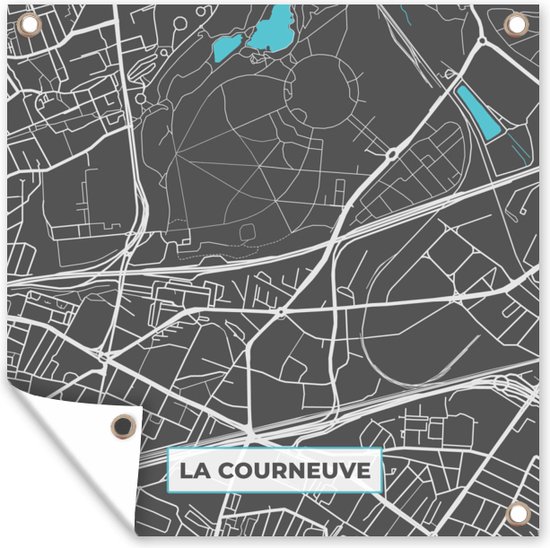 Tuinposters La Courneuve - Frankrijk - Plattegrond - Stadskaart - Kaart ...