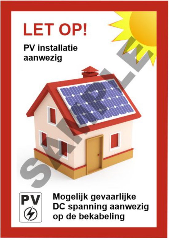 10 stuks PV stickers NEN1010 met logo 50x35mm | bol