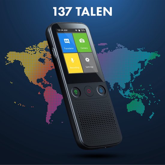 Jume T10 Pro Vertaalcomputer - Vertaler met spraak - 137 Talen - Zwart - Vertaal Apparaat | bol