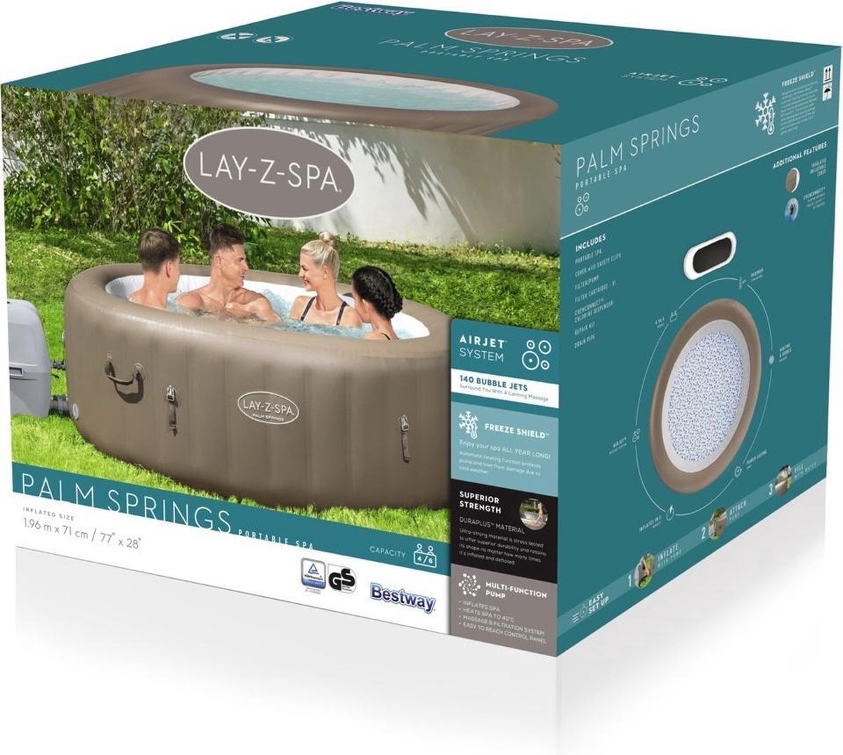 Lay-Z-Spa Palm Springs AirJet opblaasbare jacuzzi | bol.com