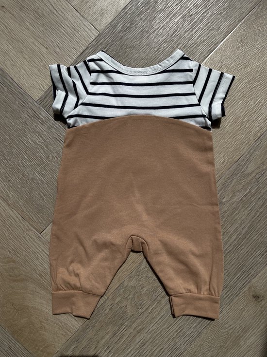 Jumpsuit baby jongen - newborn kleding - maat 56 - hond - gestreept ...