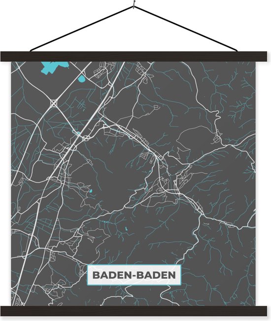 Posterhanger incl. Poster - Schoolplaat - Baden Baden – Stadskaart ...