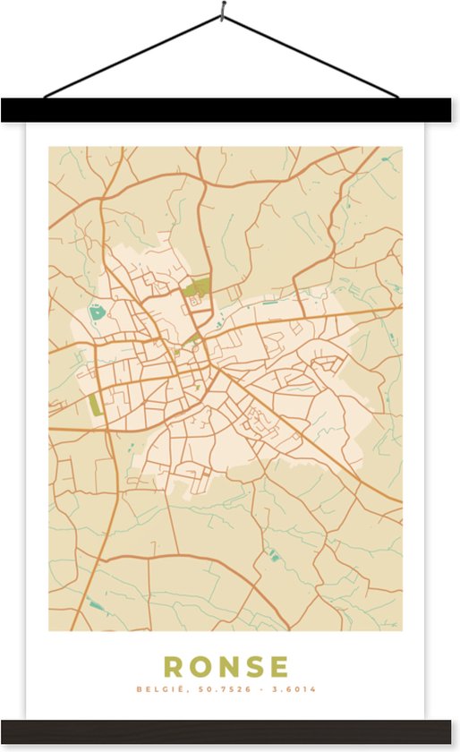 Posterhanger incl. Poster 60x90 cm - Schoolplaat - België - Plattegrond ...