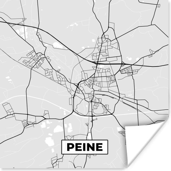 Poster Duitsland - Peine - Kaart - Stadskaart - Plattegrond - 50x50 cm ...
