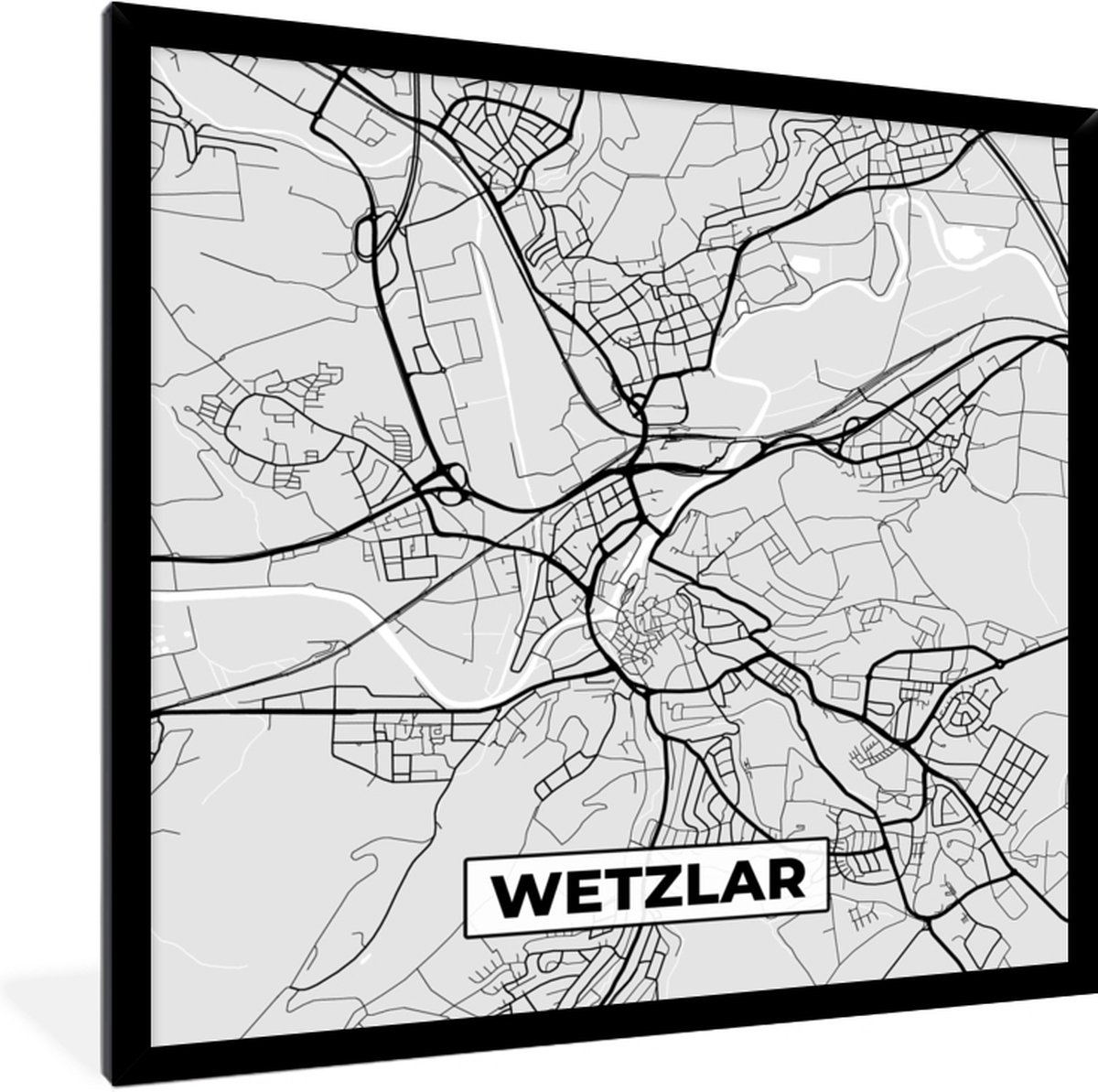 Fotolijst incl. Poster - Kaart - Duitsland - Plattegrond - Stadskaart ...