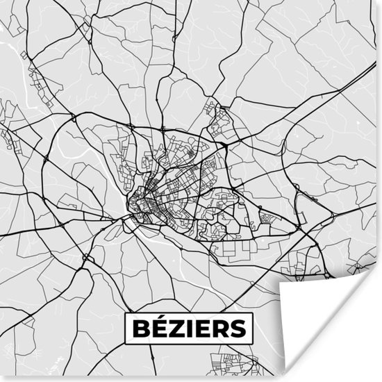 Affiche Béziers - Plan - France - Plan - Plan de ville - 30x30 cm | bol