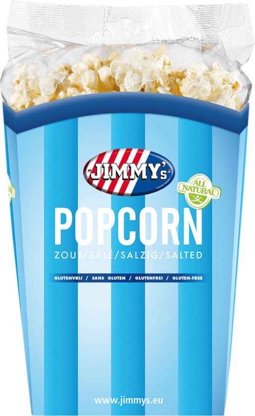 Jimmy's Popcorn - Zout - 6 handige tubs x 90 gram | bol