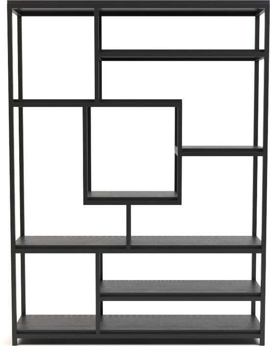 Open boekenkast - 200 x 150 cm - Zwart - Dock collectie | bol