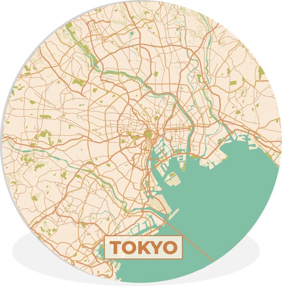 Wall Circle - Wall Circle Indoor - Map - Tokyo - City Map - Vintage ...