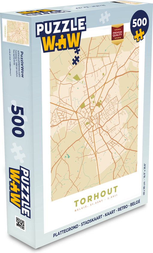 Puzzel Plattegrond - Stadskaart - Kaart - Torhout - België - Legpuzzel ...