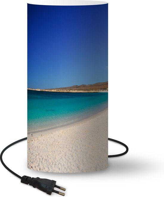 Lamp - Nachtlampje - Tafellamp slaapkamer - Parelwitte strand en blauwe ...