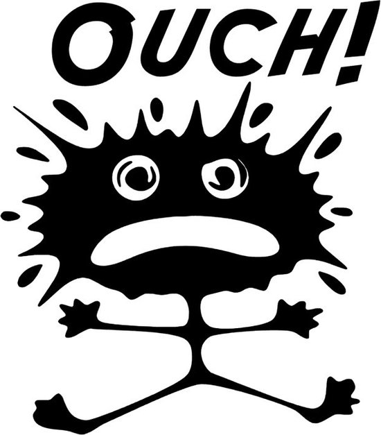 Auto -Raam sticker Ouch Verfspat - Grappige Poppetje - Quote - Spreuken ...