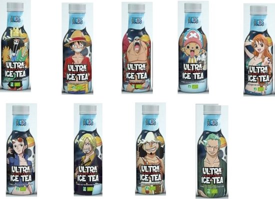 One Piece Anime Ultra Ice Tea Set 50cl - 3 flessen - Biologische Red ...