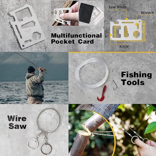 12 in 1 outdoor survival kit - Survival set - inclusief Opbergdoos ...