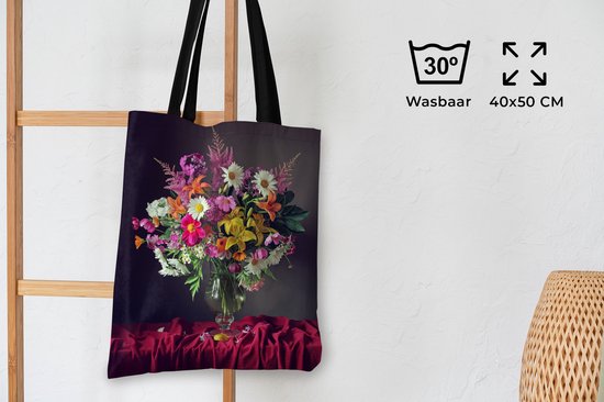 Schoudertas - Strandtas - Shopper Stilleven - Boeket - Bloemen - 40x50 ...