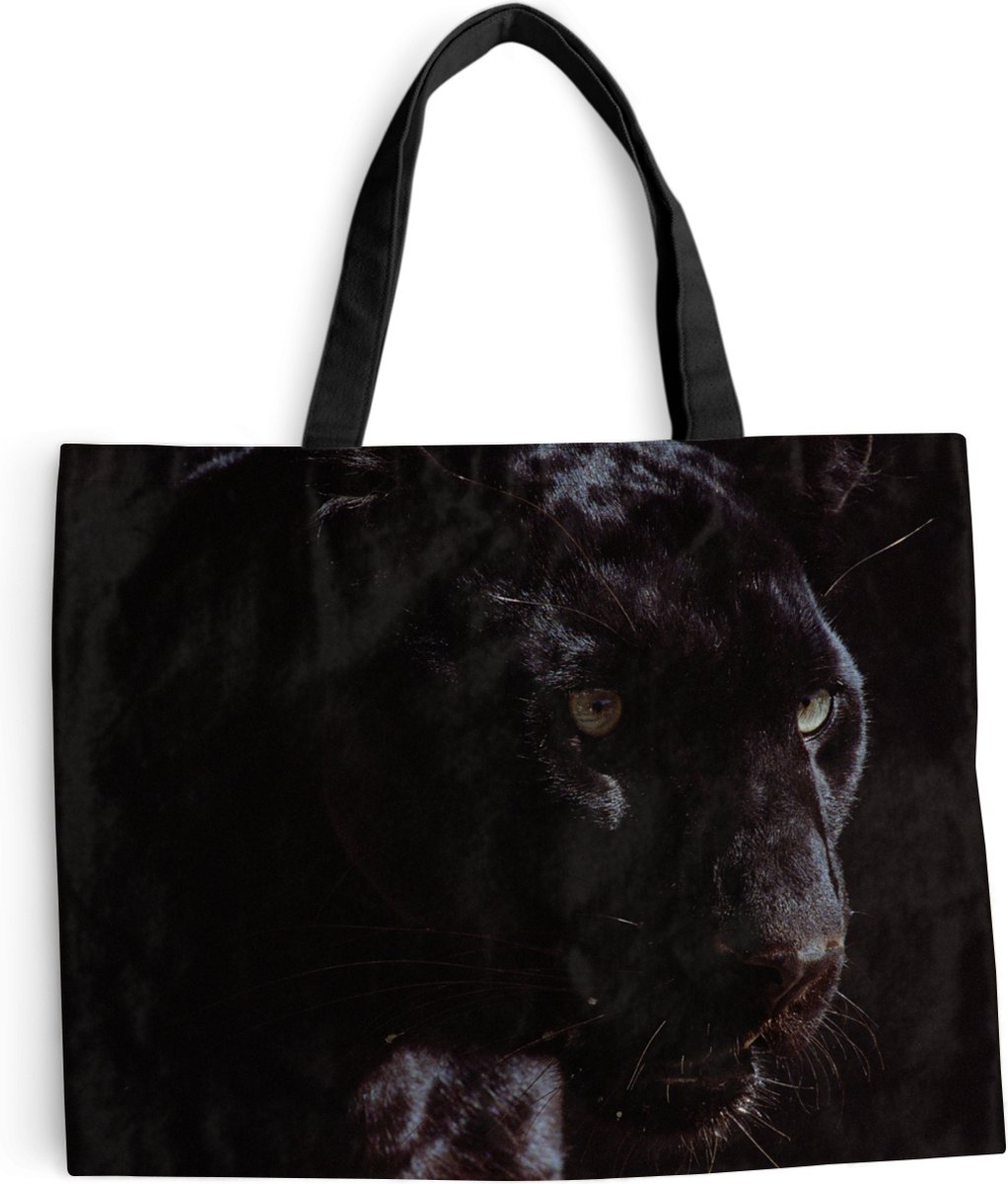 Schoudertas - Strandtas - Shopper Panter - Dier - Zwart - 50x40 cm ...