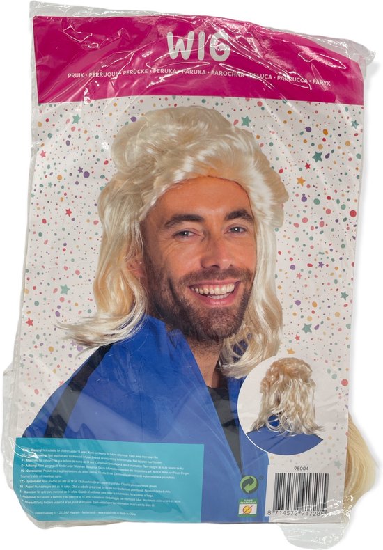 Blonde Pruik Gabber Style Fout Matje 80s and 90s (Na openen mag deze ...